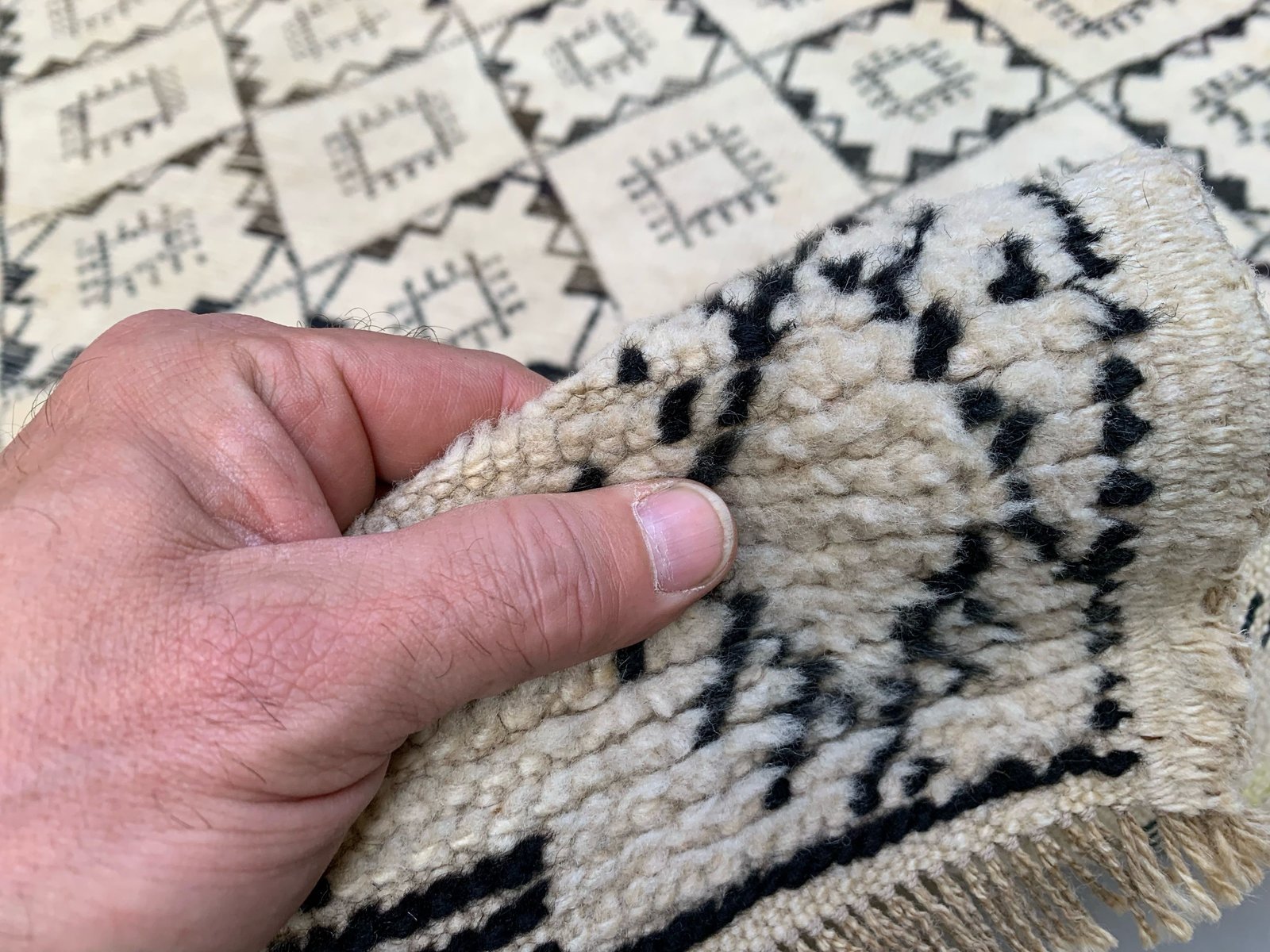 Large Vintage Moroccan Beni Ourain Rug for sale at Pamono