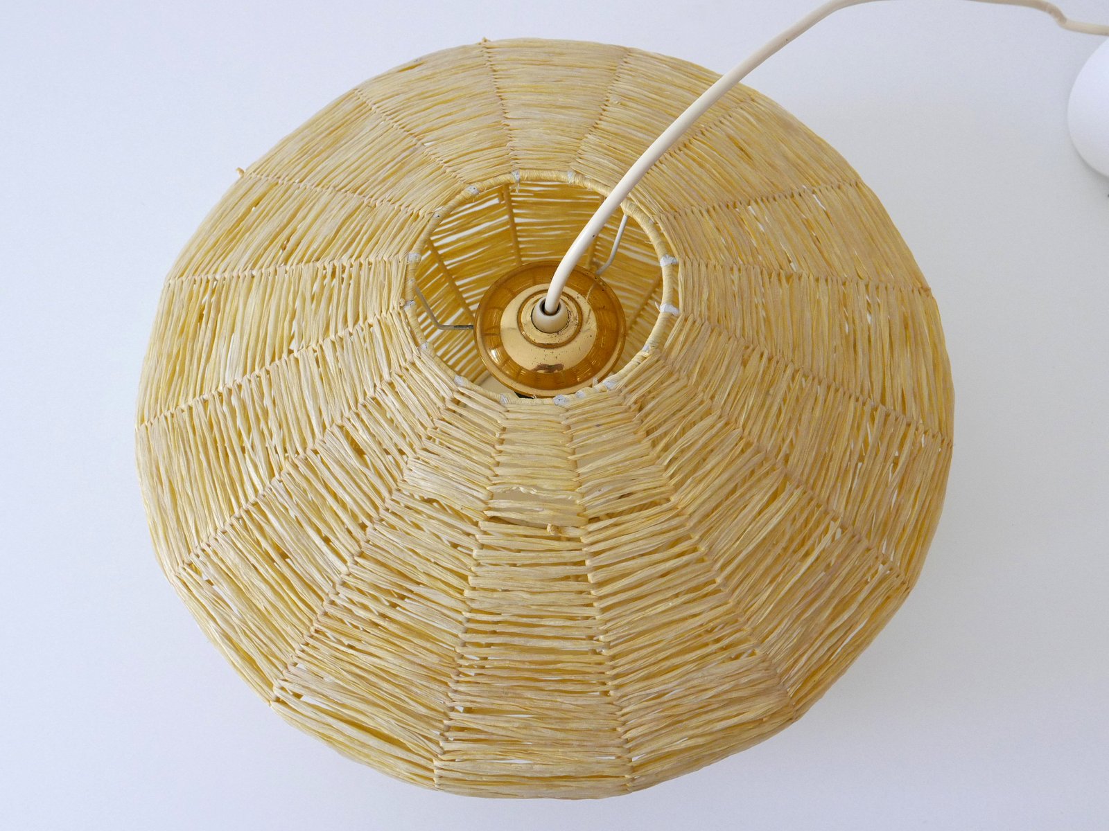 Mid-Century Modern Raffia Bast Pendant Lamp or Hanging Light, Germany ...