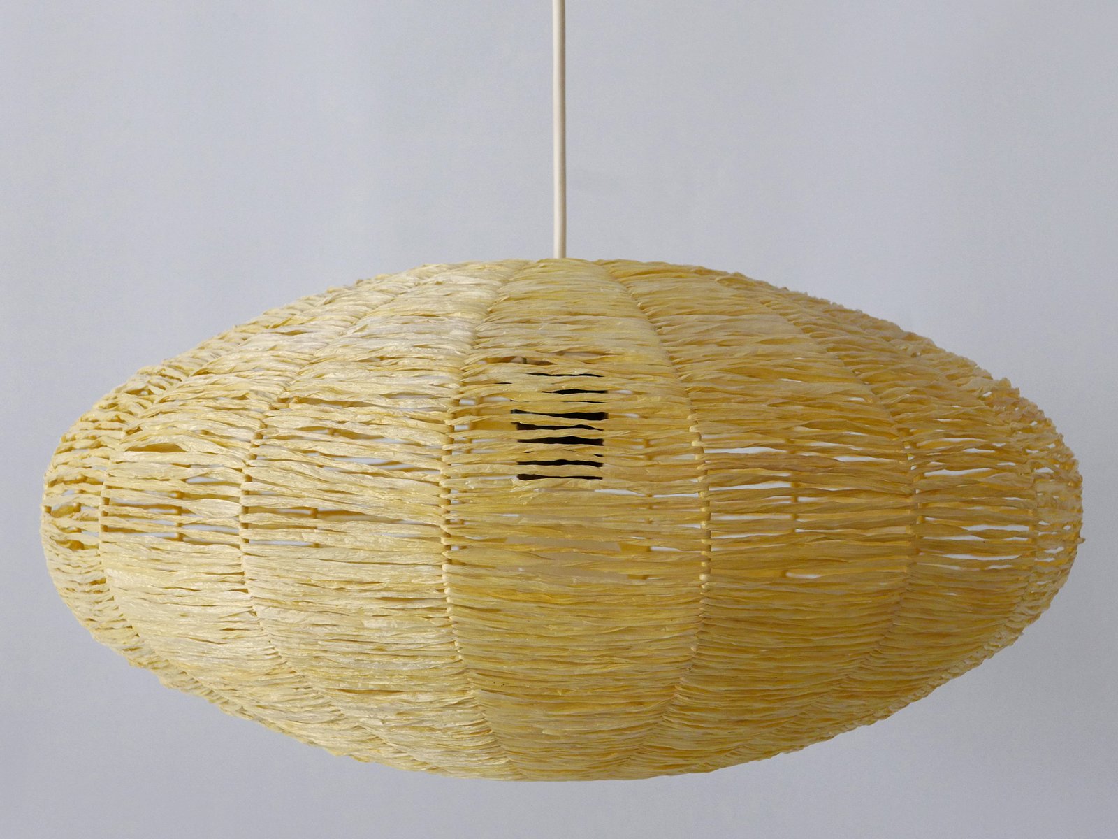 Large Mid-Century Modern Raffia Bast Pendant Lamp or Hanging Light ...