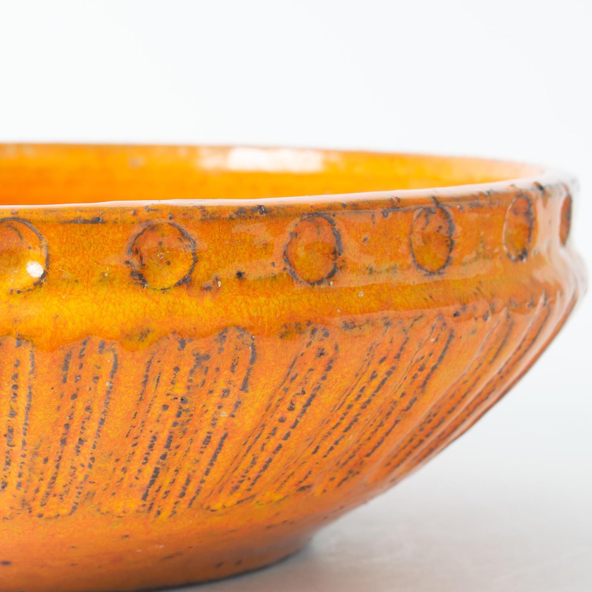 Belgian Orange Ceramic Bowl from Keramar, 1970s for sale at Pamono