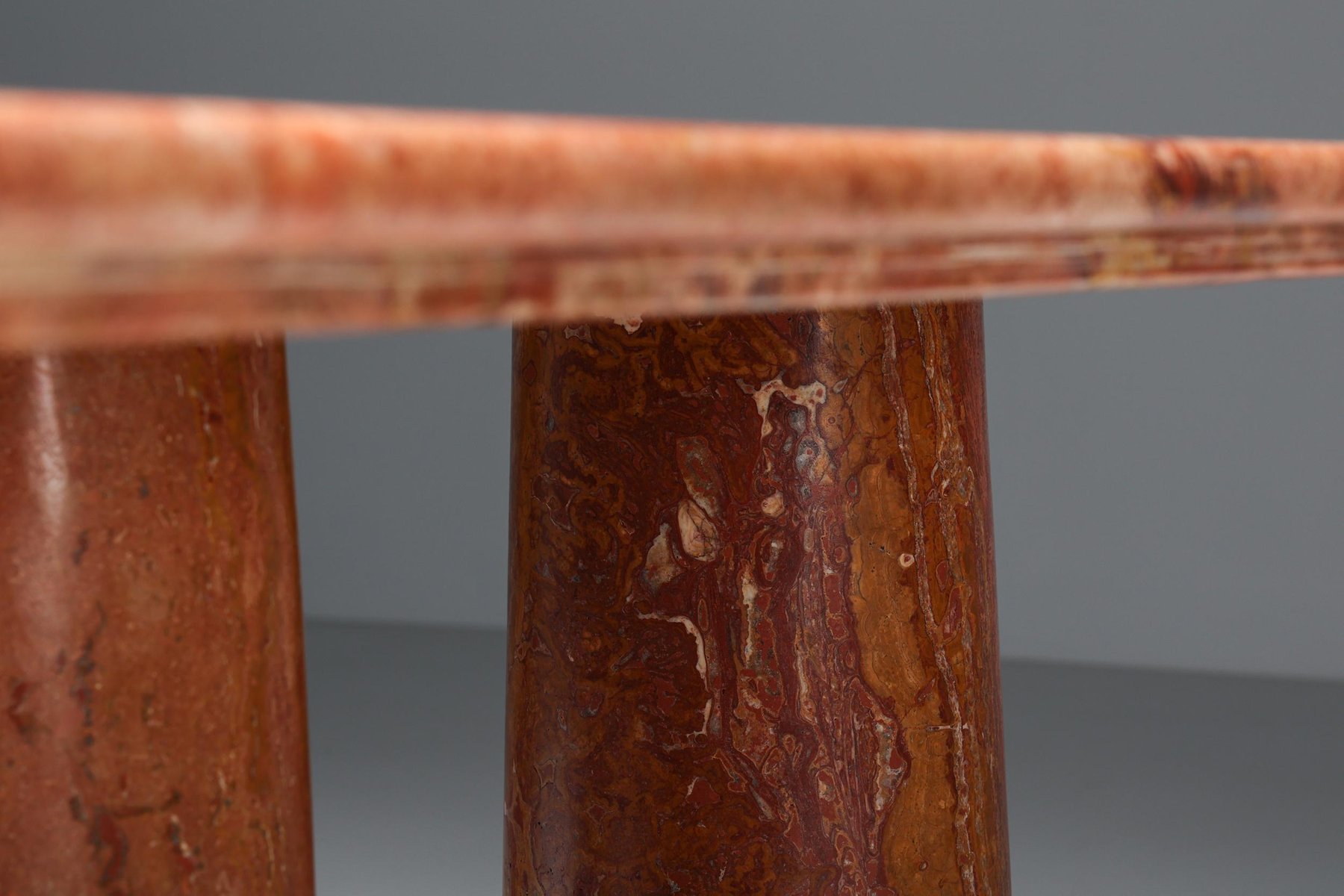 Red Travertine Il Collonato Dining Table attributed to Mario Bellini ...