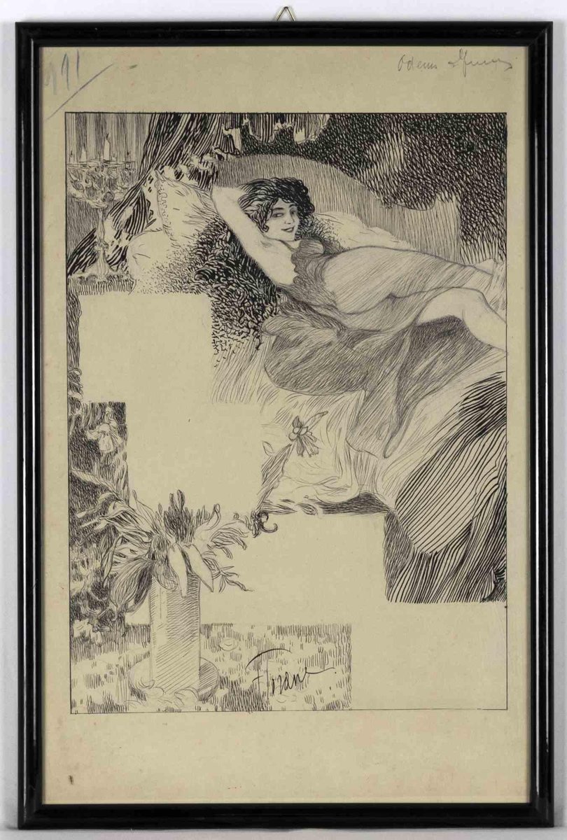 Florane, Woman, Pencil and Pen Drawing, Early 20th Century for sale at ...