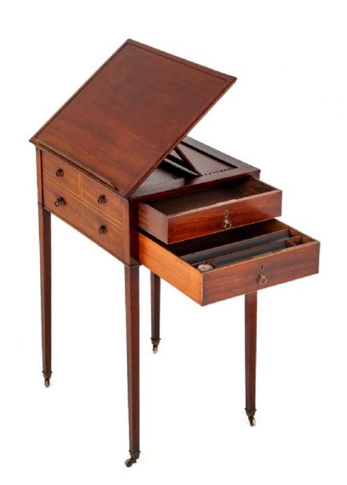 Antique Regency Reading Side Table in Mahogany, 1800s for sale at Pamono