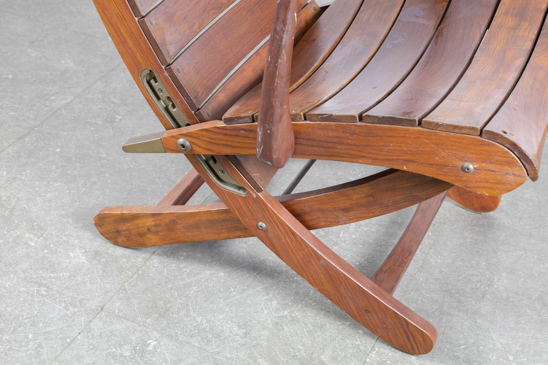 Wooden Recliner Armchair, 1960s for sale at Pamono