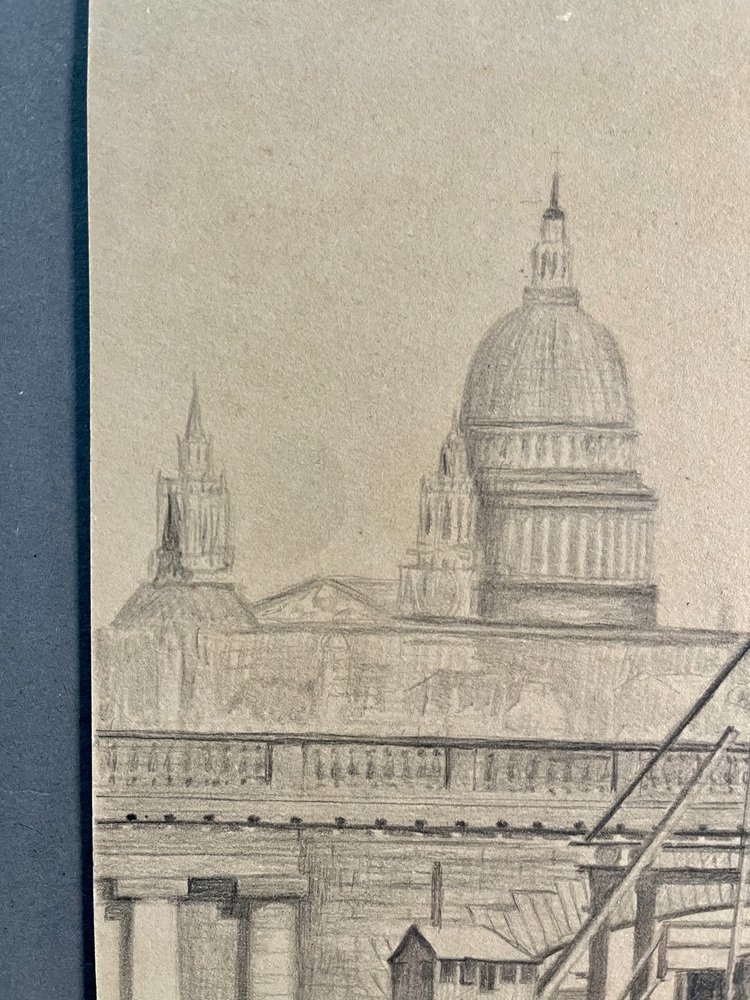 Depicting London, 1940s, Pencil Drawing for sale at Pamono