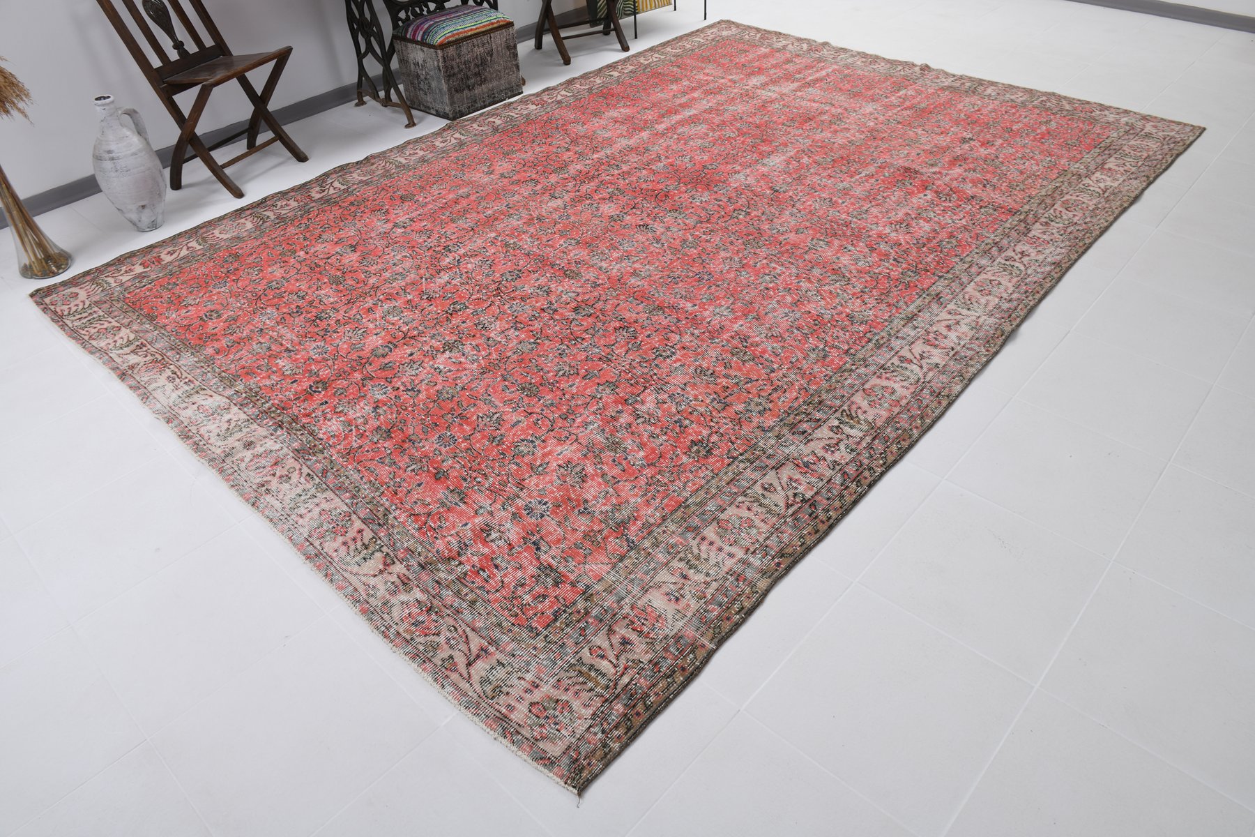 Large Farmhouse Vintage Rug, 1960s for sale at Pamono