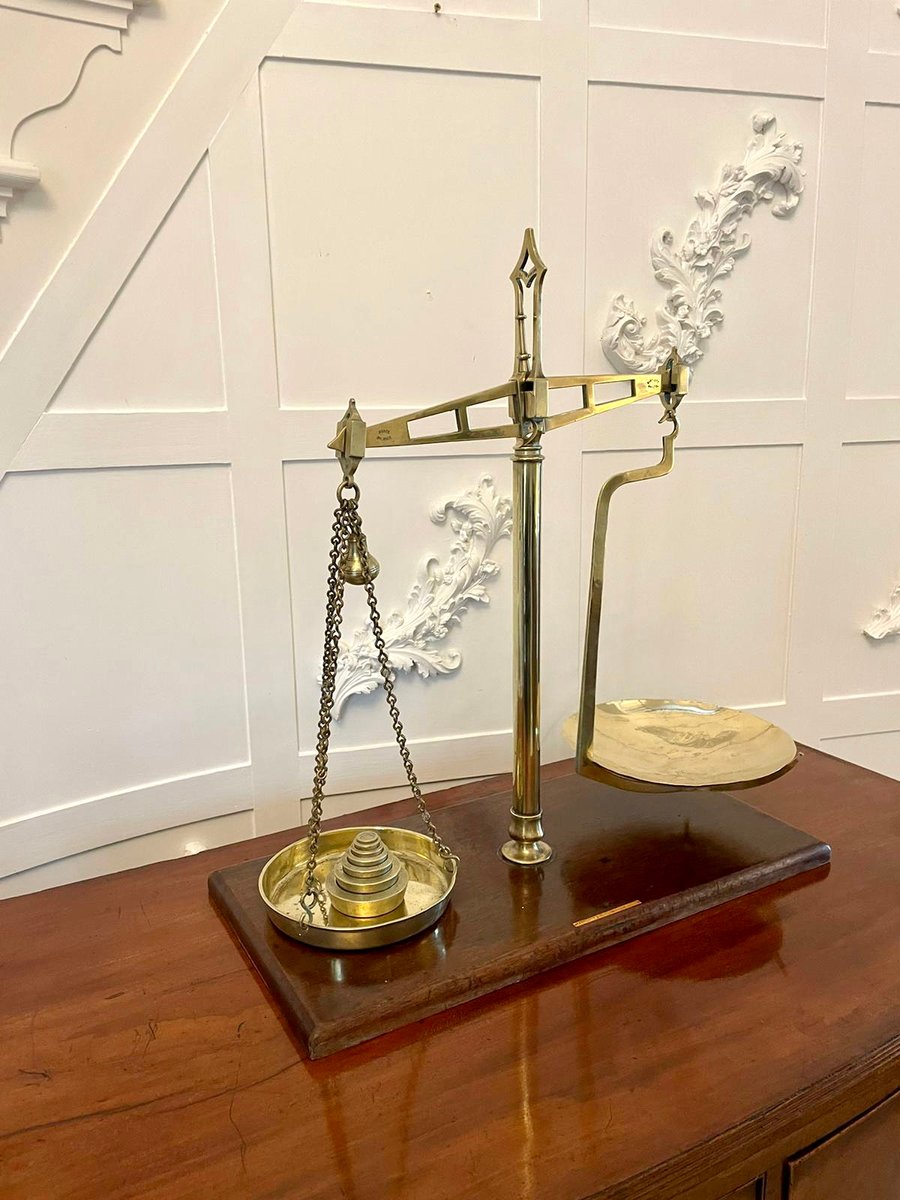 Antique 19th Century Brass Scales, 1880s for sale at Pamono