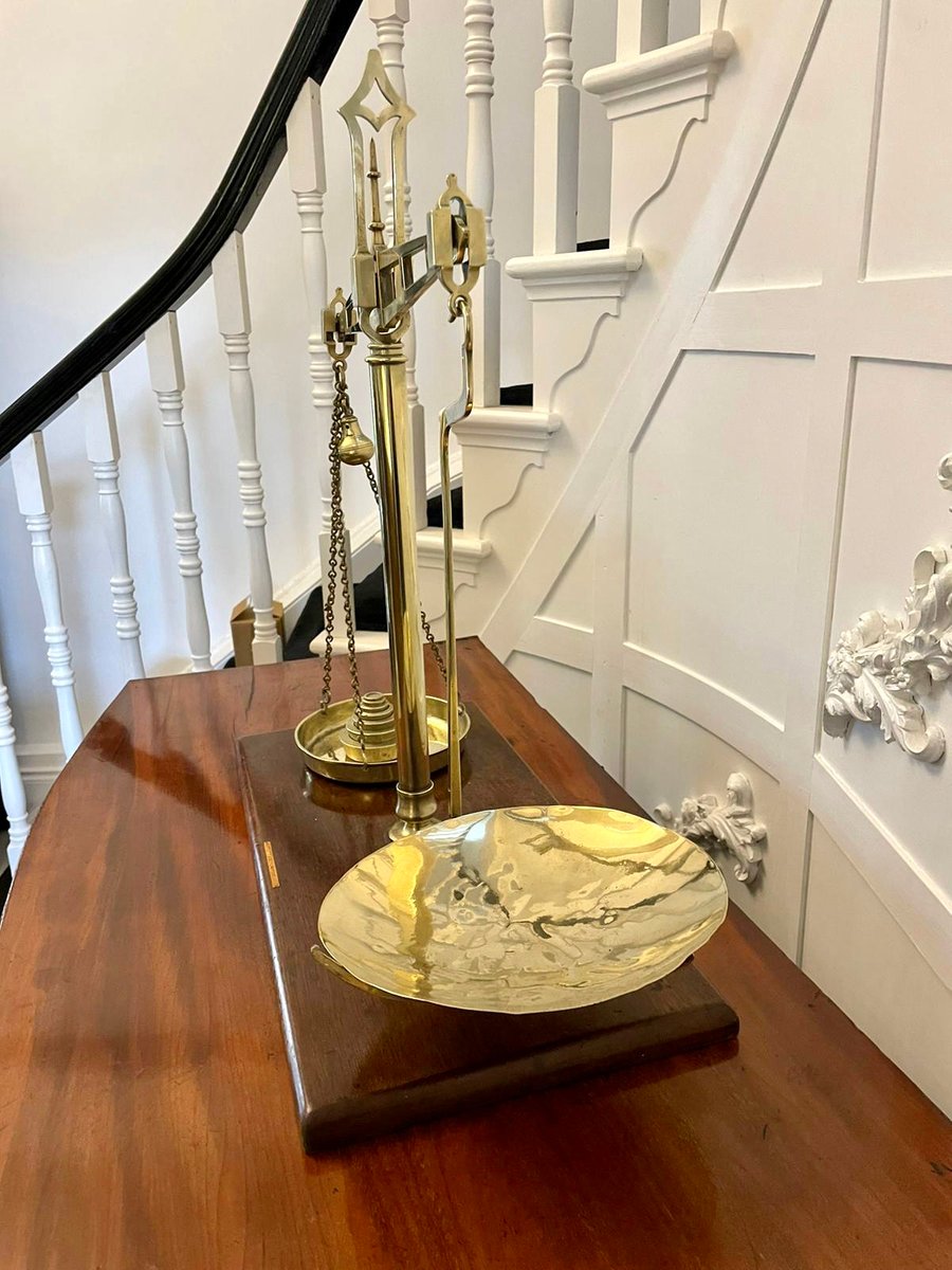 Antique 19th Century Brass Scales, 1880s for sale at Pamono