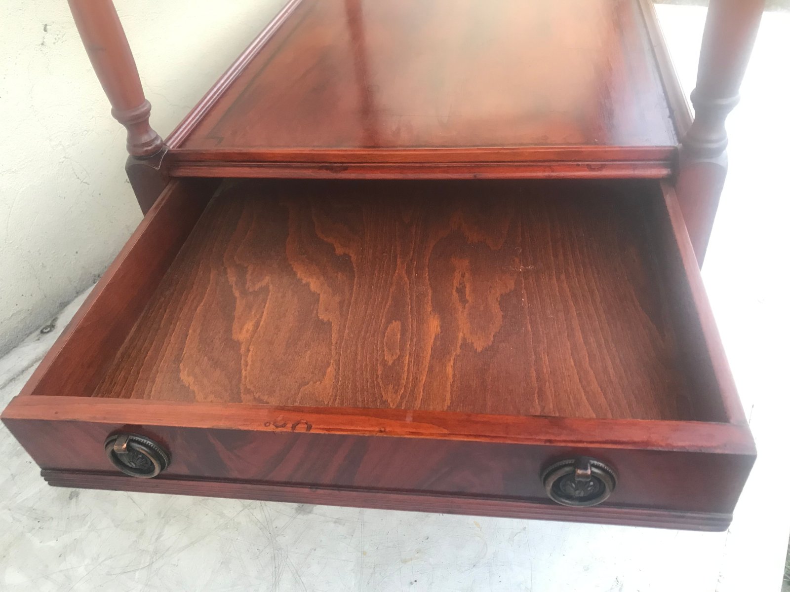 Mobile bar su ruote con intarsi, anni '50 in vendita su Pamono