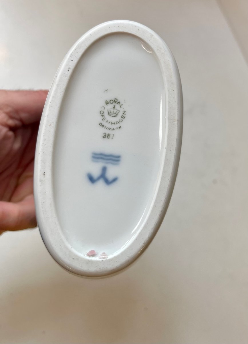 Blue and White Porcelain Vase by Ivan Weiss for Royal Copenhagen, 1980s ...