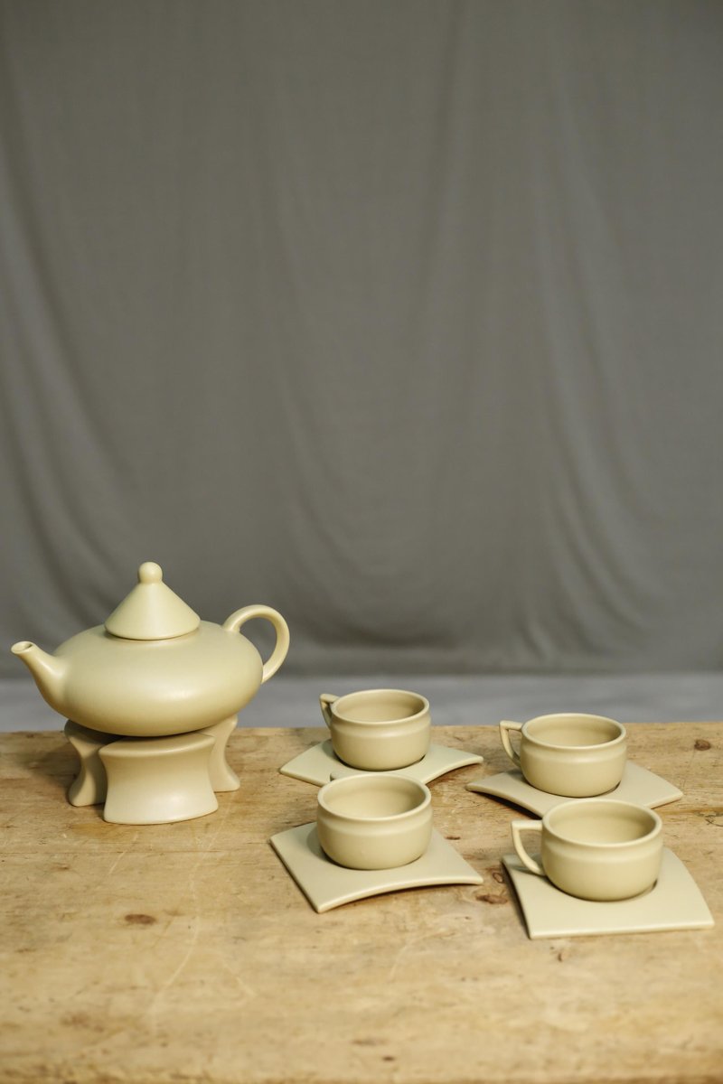 Vintage Green Tea Service, 1950s, Set of 10 for sale at Pamono