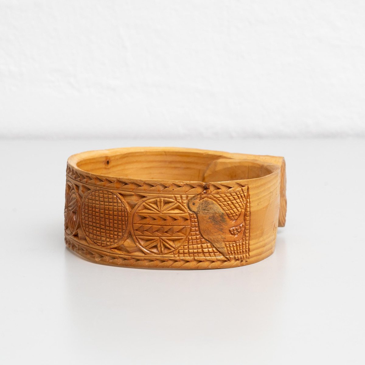 Early 20th Century Traditional Wooden Pastoral Primitive Carved Cowbell ...
