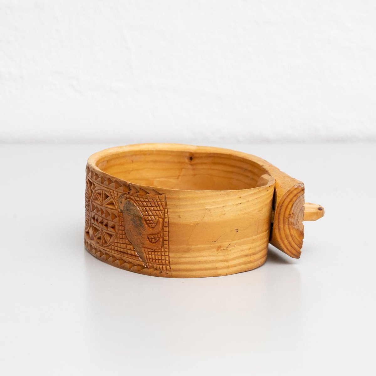 Early 20th Century Traditional Wooden Pastoral Primitive Carved Cowbell ...