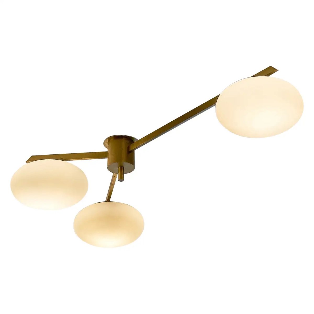 3-Arm Ceiling or Wall Light in the style of Angelo Lelli for Arredoluce ...