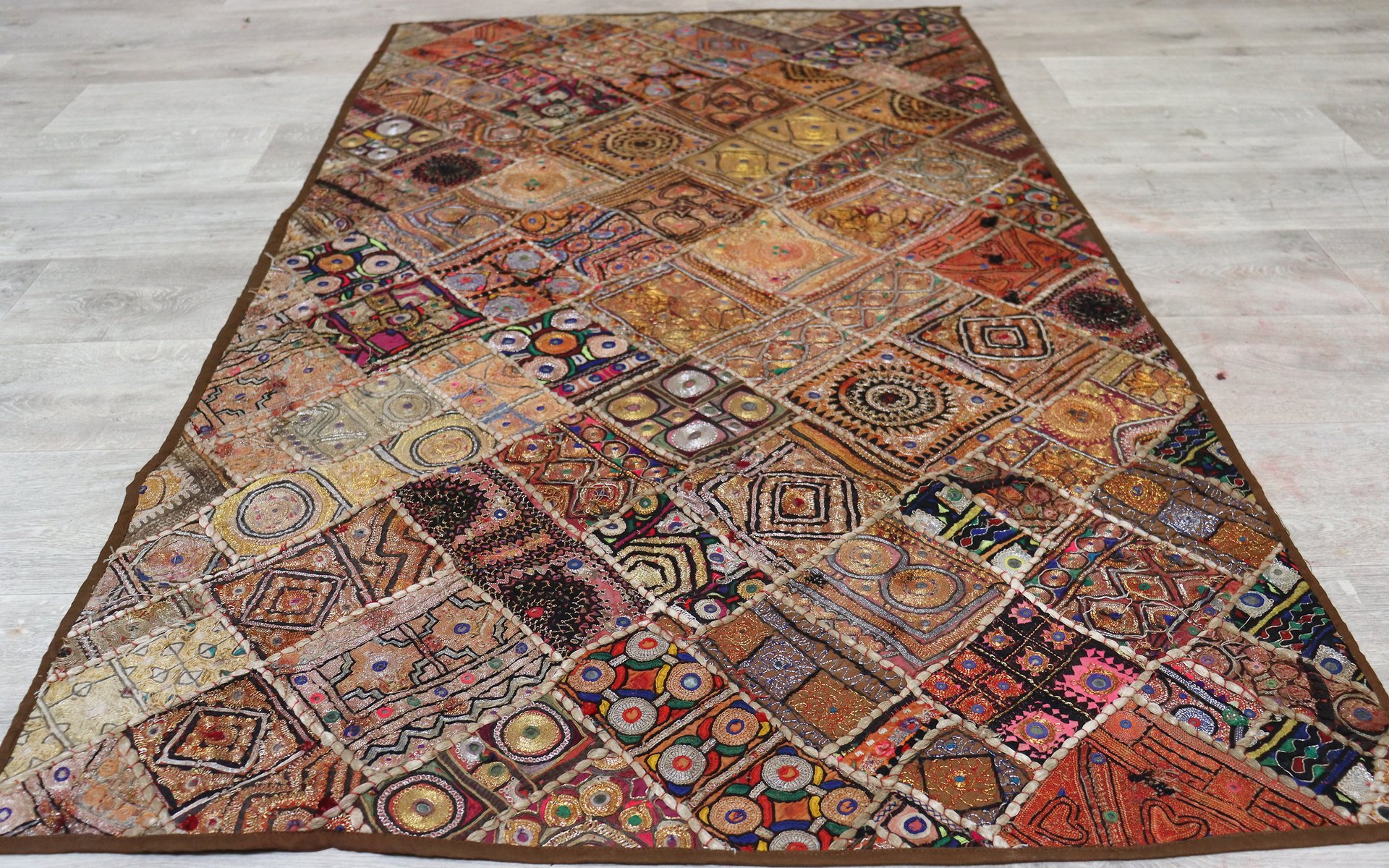 Vintage Embroidered Wall Hung Patchwork Tapestry for sale at Pamono