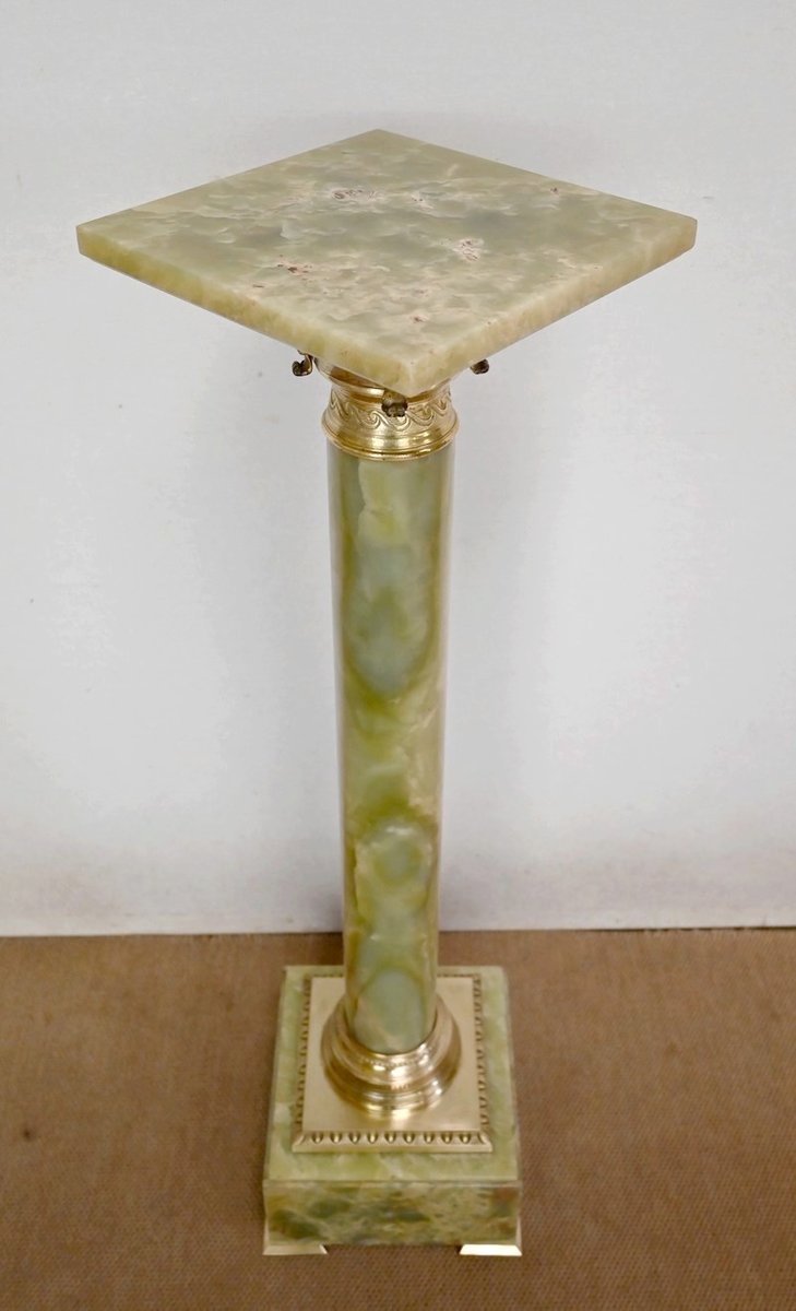 Onyx and Bronze Column, Late 19th Century for sale at Pamono