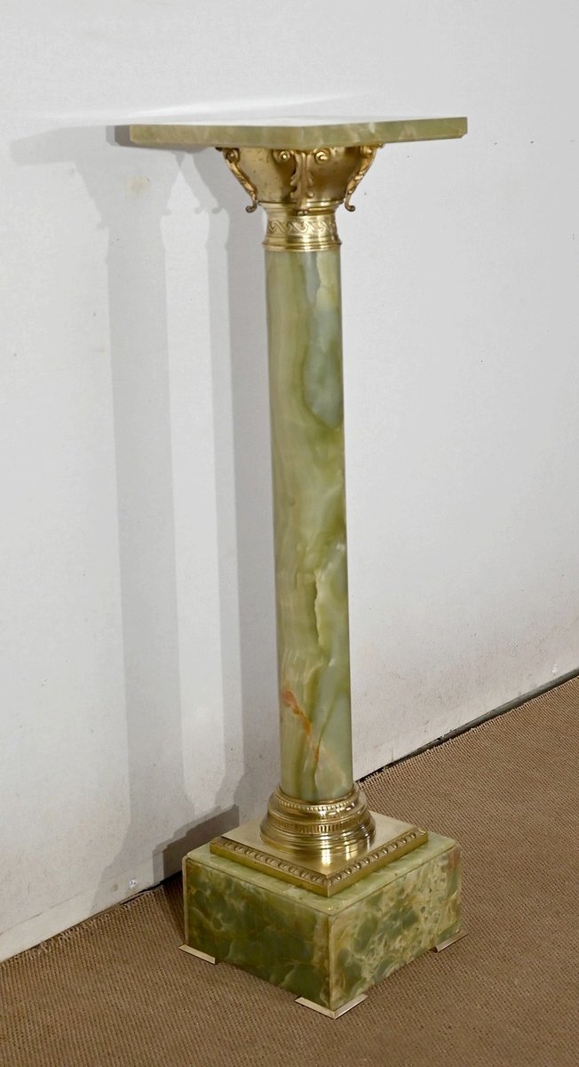 Onyx and Bronze Column, Late 19th Century for sale at Pamono