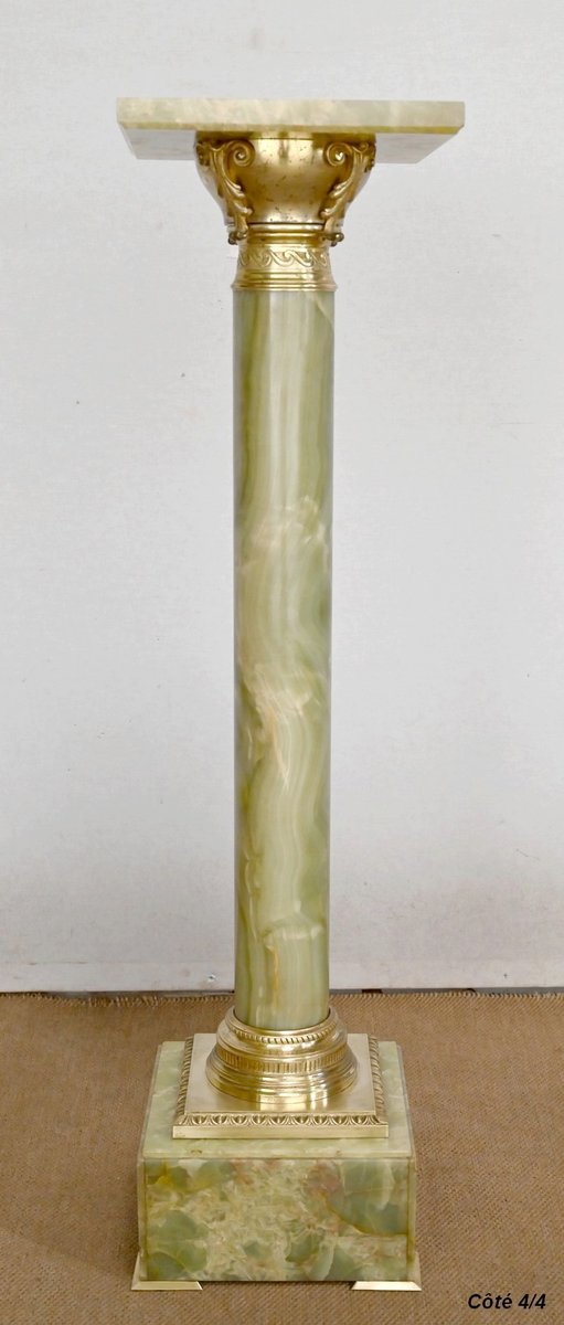 Onyx and Bronze Column, Late 19th Century for sale at Pamono