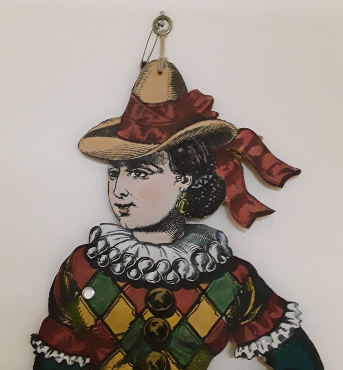 Vintage Movable Colored Wall Figure in Pressed Cardboard, 1970s for ...