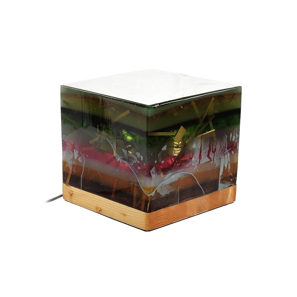 Vintage Resin Cube Table Lamp for sale at Pamono