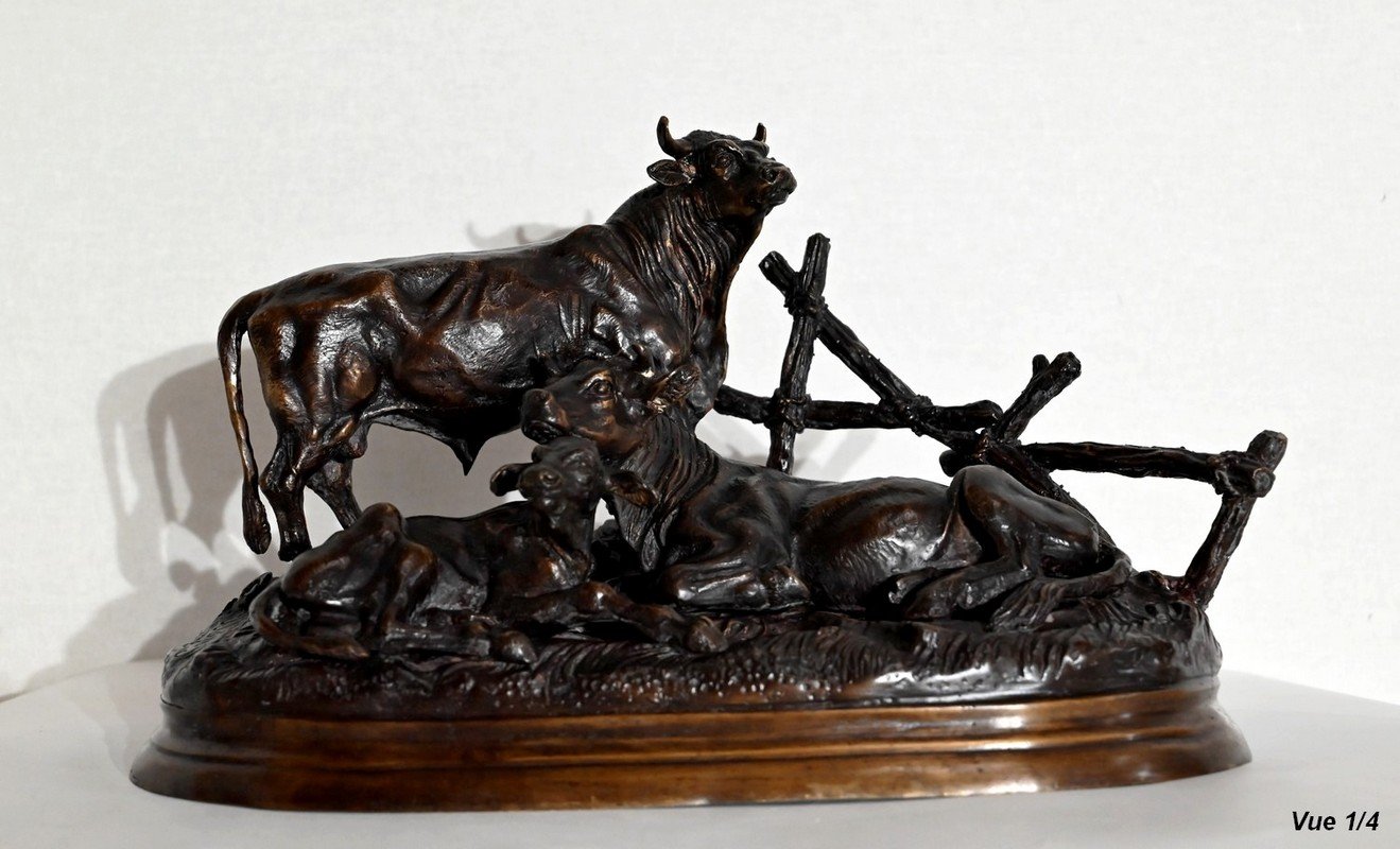 Jules Moigniez, Vaches, Début 20ème Siècle, Bronze en vente sur Pamono