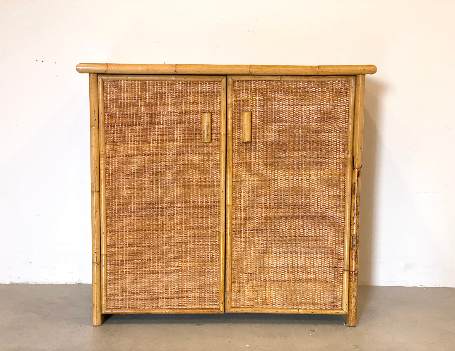 Vintage Wicker Sideboard, 1970s for sale at Pamono