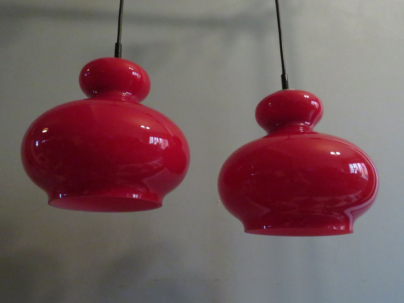 German Red Glass Pendant Lamp from Peill & Putzler, 1960s for sale at ...