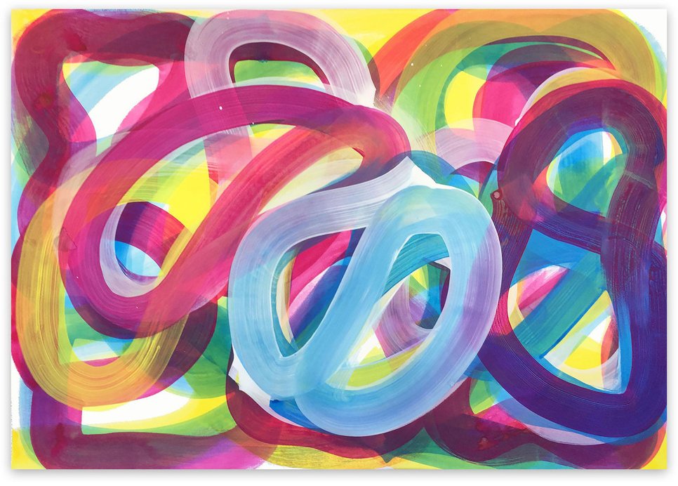 Leon Phillips, Squirm 7, Gouache on Paper, 2020 for sale at Pamono