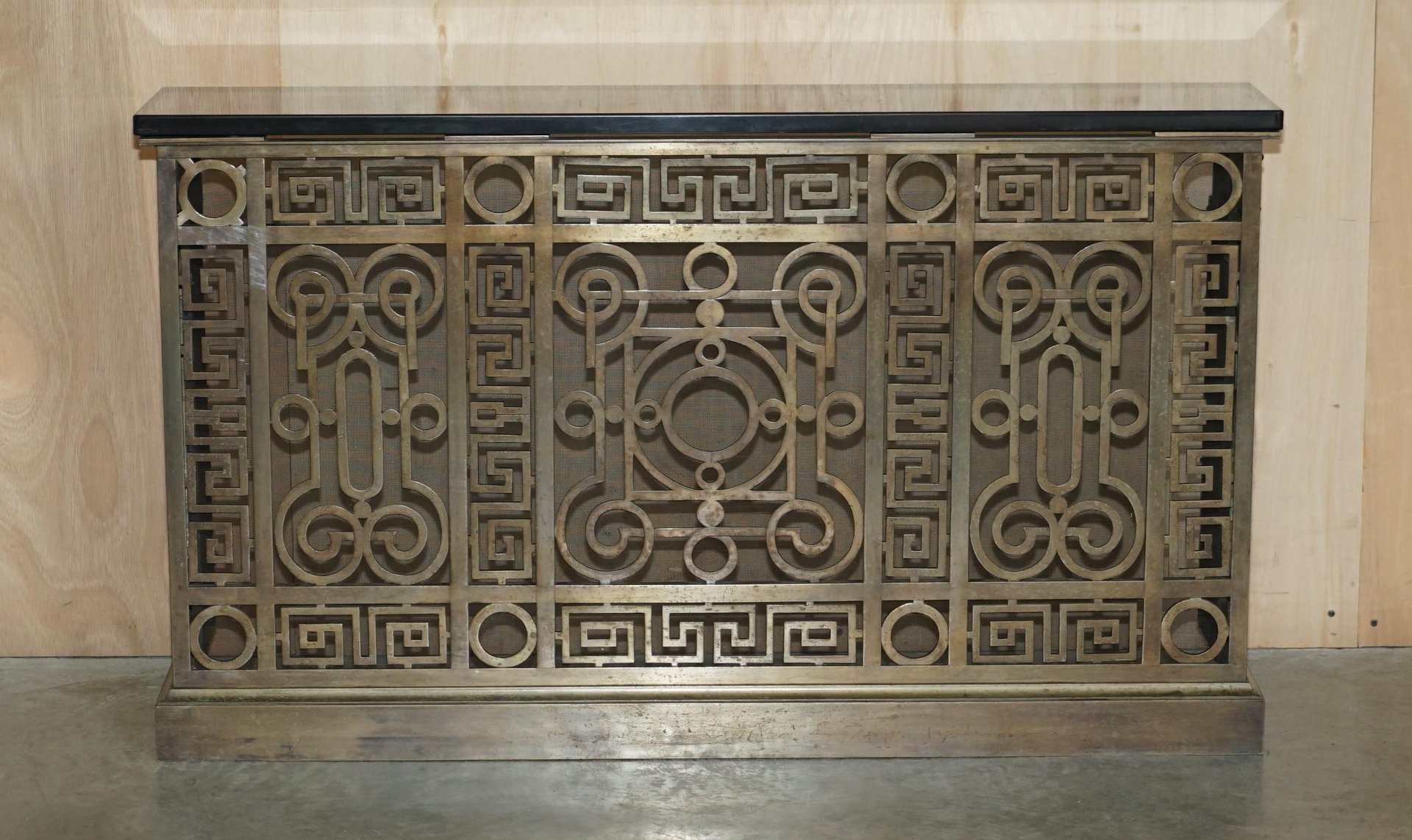 Fine Antique 1880 Gilt Bronze & Marble Radiator Cover Console Table for ...