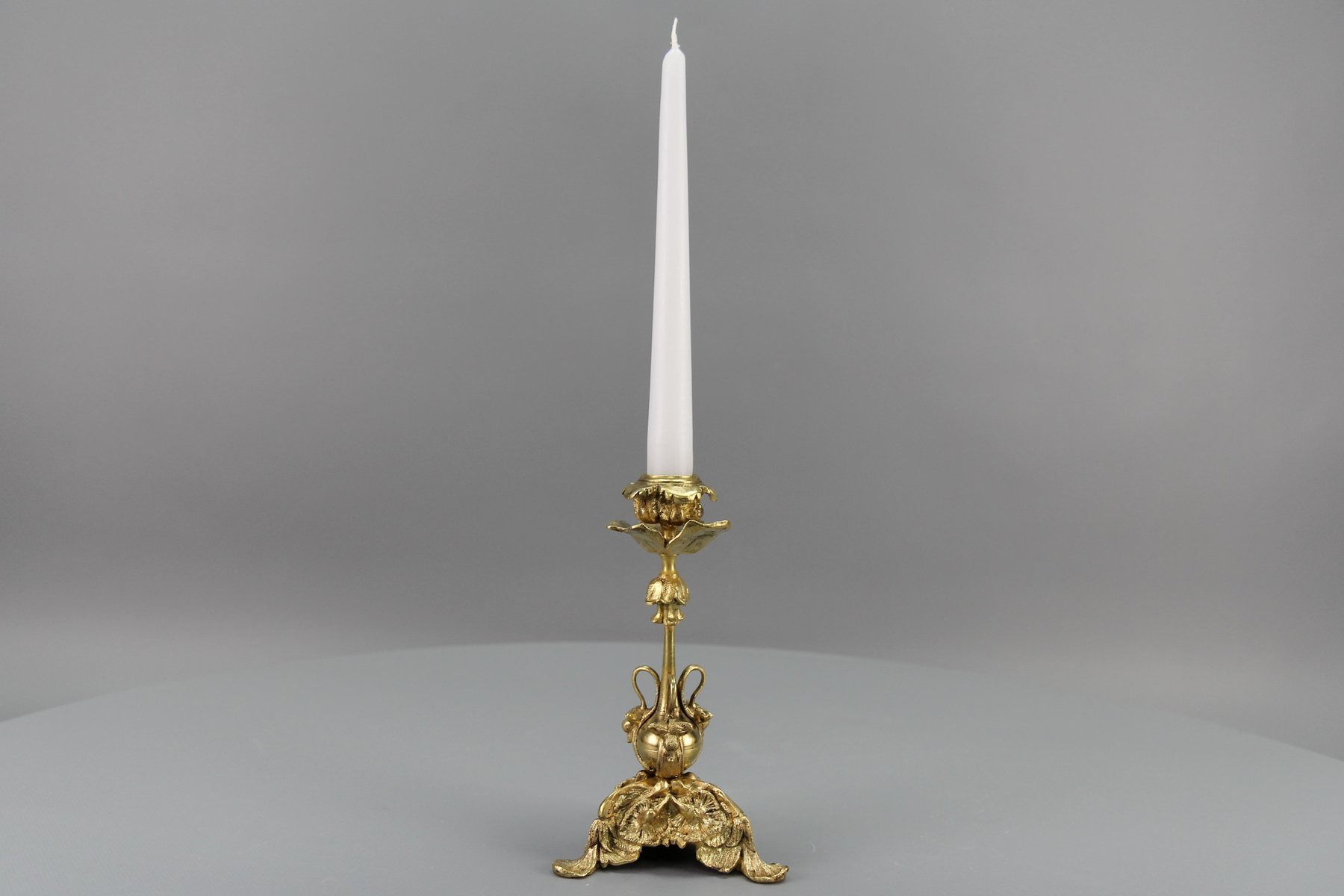 French Rococo Style Candlestick in Bronze, 1920s for sale at Pamono