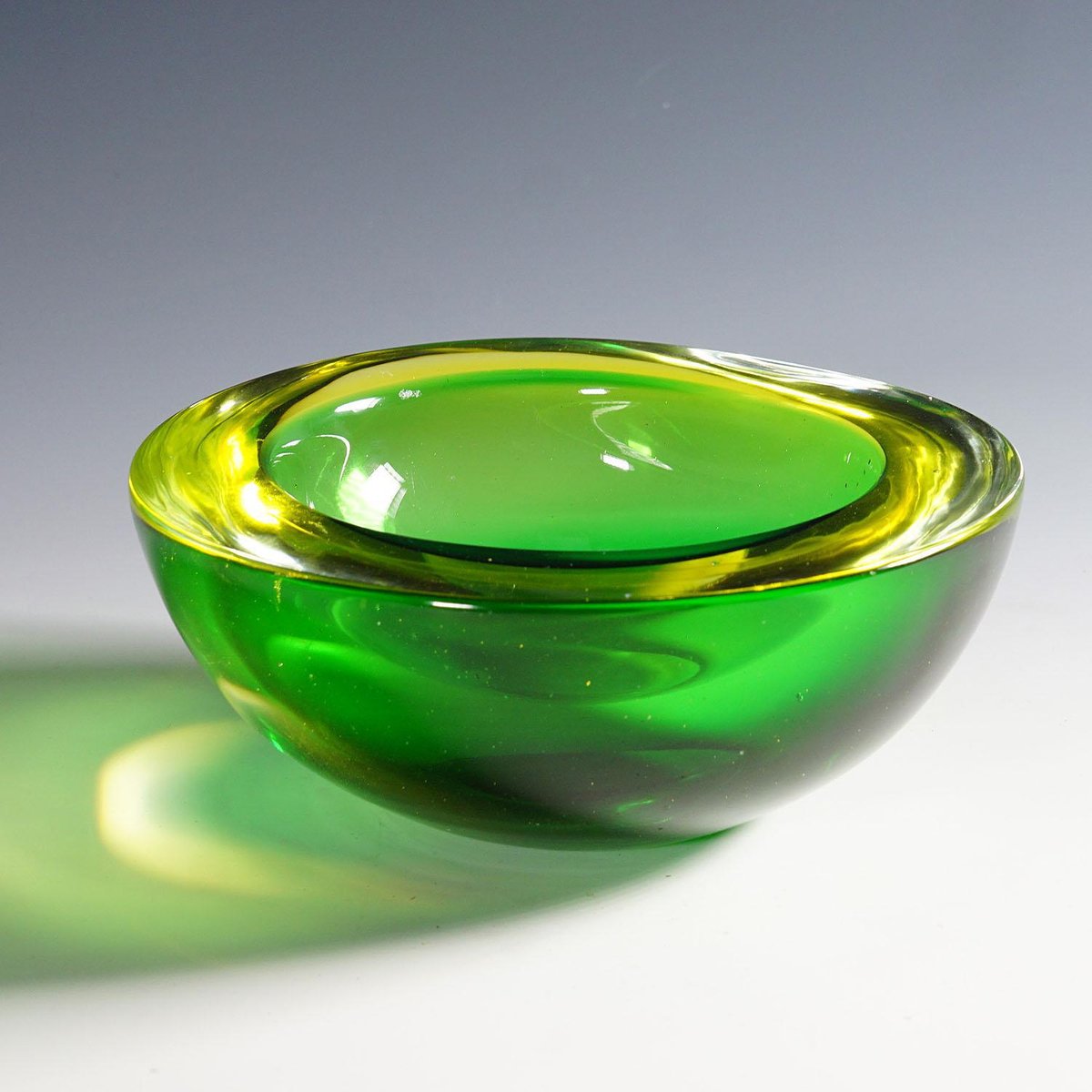 Geode Bowl in Green and Yellow Murano Glass by Archimede Seguso, Italy ...