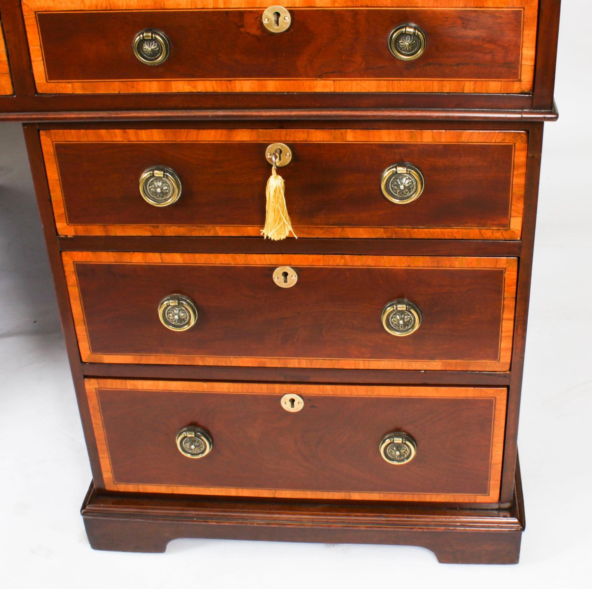19th Century Victorian Flame Mahogany Partners Pedestal Desk for sale ...