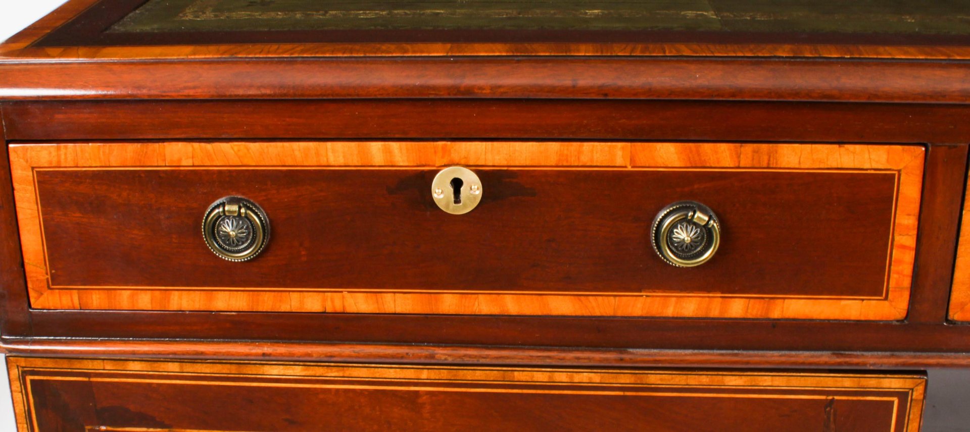 19th Century Victorian Flame Mahogany Partners Pedestal Desk for sale ...