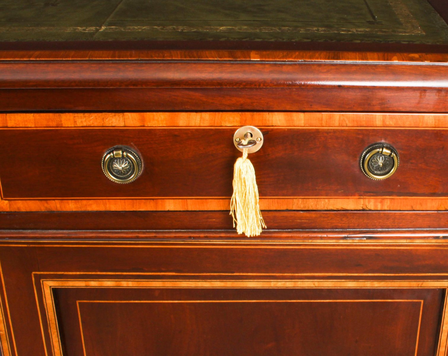 19th Century Victorian Flame Mahogany Partners Pedestal Desk for sale ...