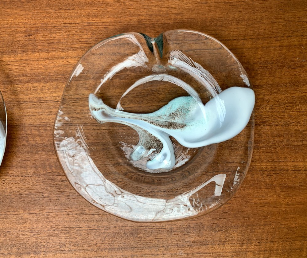 Deutsche Vintage Richartz Art Collection Glasteller und Schale von Hans ...