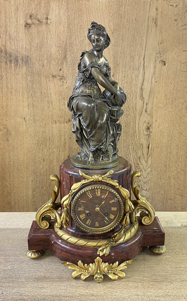 Antique French Marble Mantle Clock for sale at Pamono