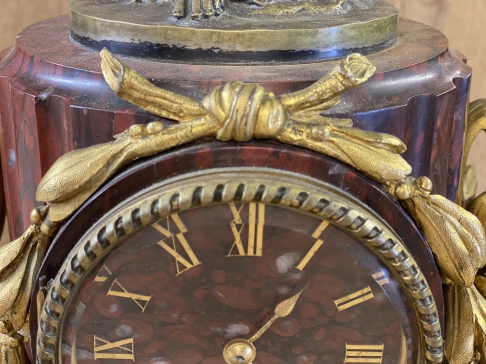 Antique French Marble Mantle Clock for sale at Pamono