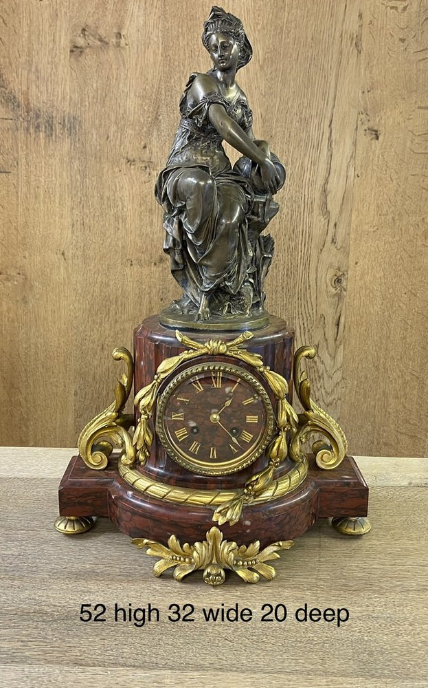 Antique French Marble Mantle Clock for sale at Pamono
