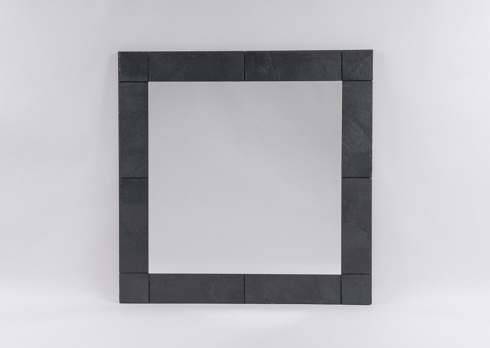 Large Square Slate Wall Mirror, 1960s for sale at Pamono