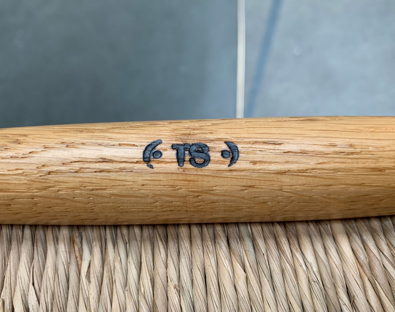 Scandinavian Papercord Bench and Chair in Oak from TS, Set of 2 for ...