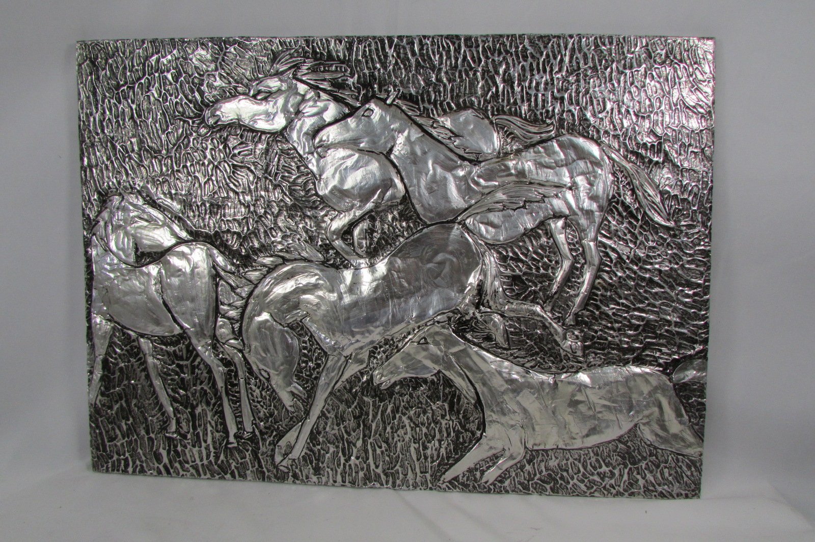 Embossed Aluminium Relief with Horse for sale at Pamono