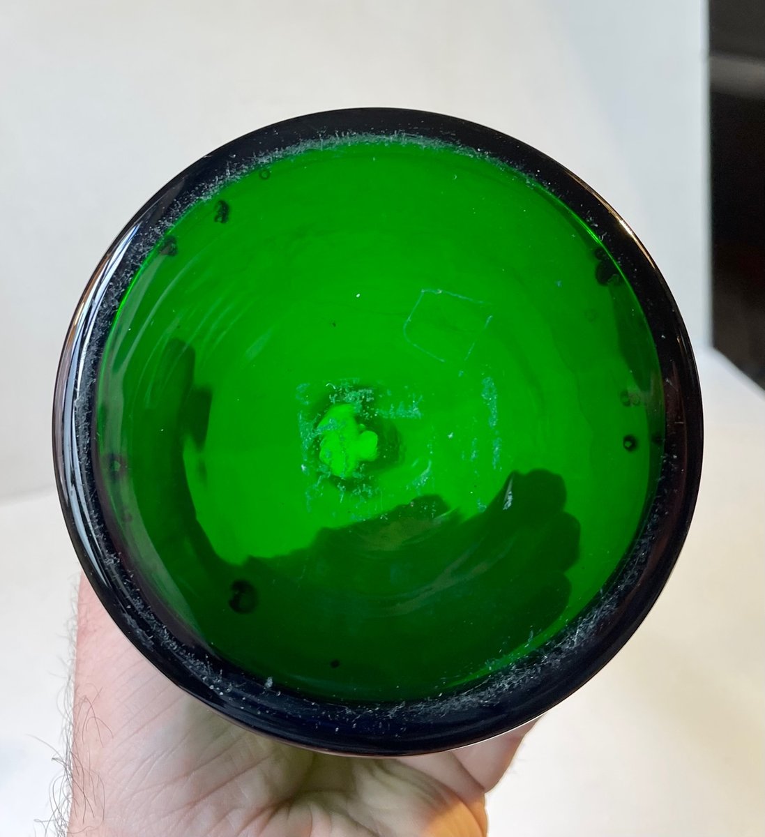 Mid-Century Green Diablo Glass Vase by Per Lütken for Holmegaard, 1960s ...