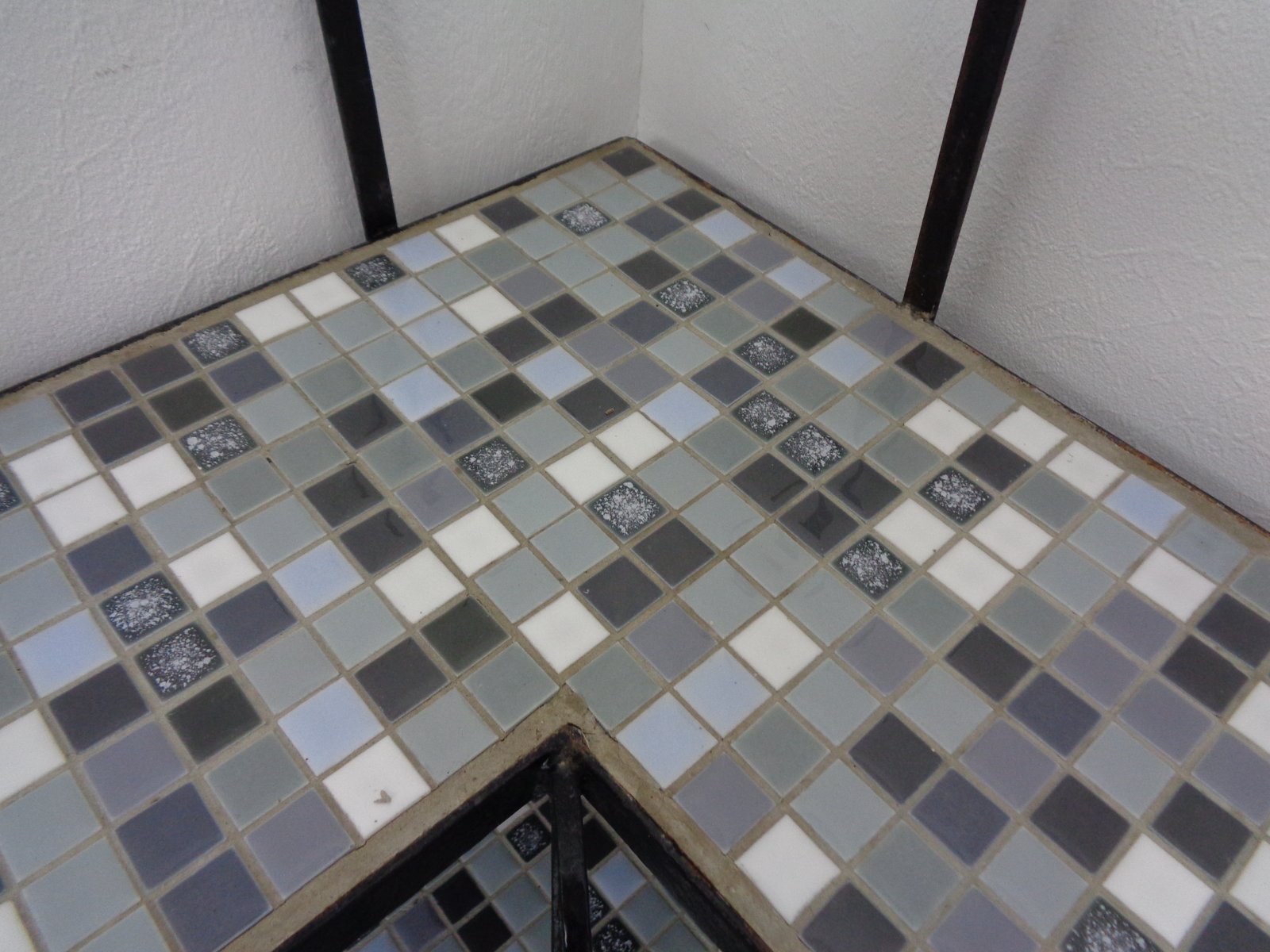 Large German Iron & Mosaic Ceramic Flower Bench, 1960s for sale at Pamono