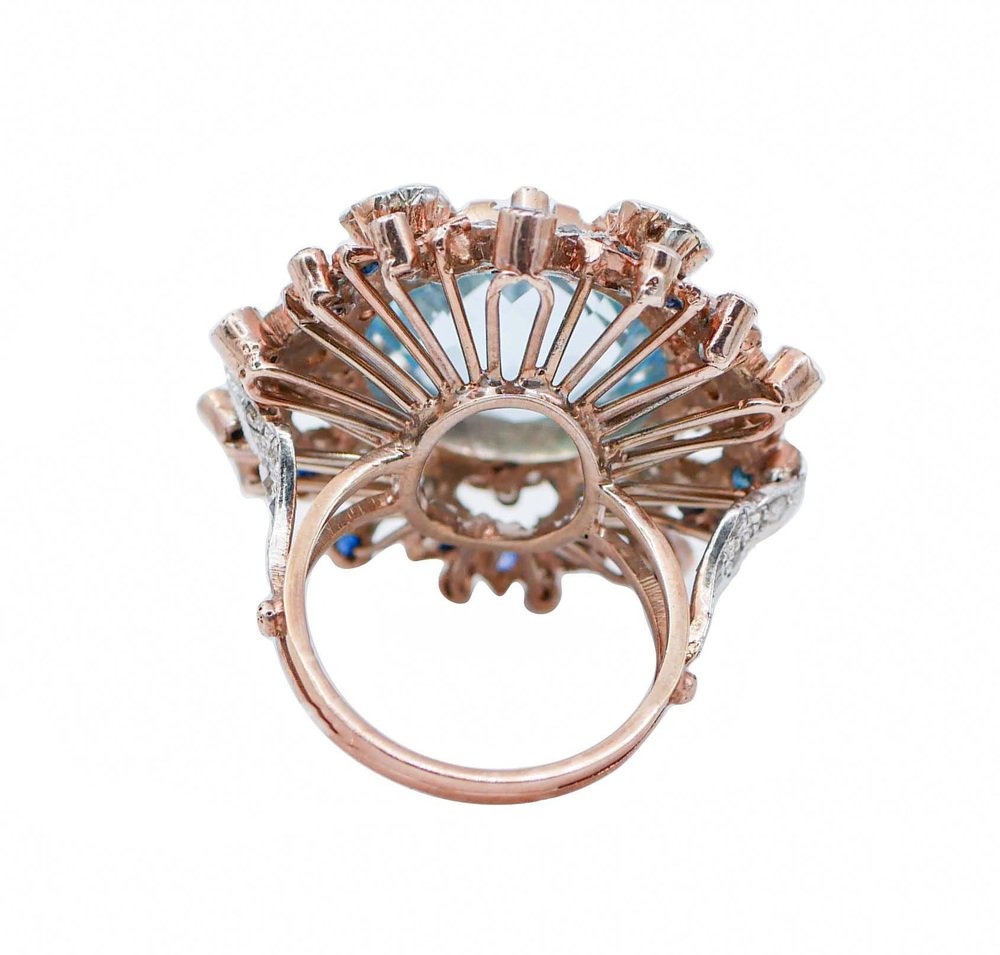 Rose Gold and Silver Ring, 1960s for sale at Pamono