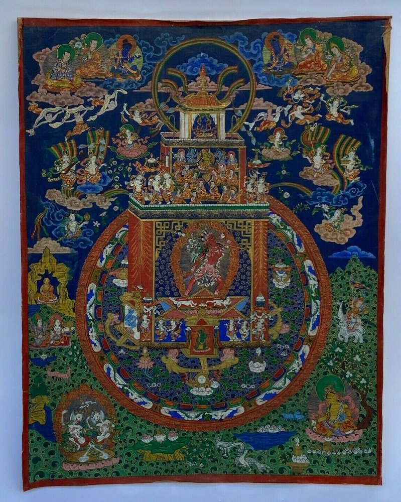 Tibetan Artist, Thangka, Pre-1800, Drawing on Paper for sale at Pamono