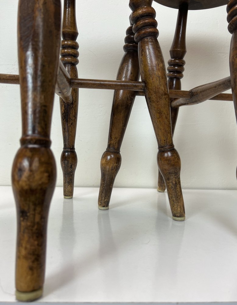 Antique Victorian Elm Wood Farmhouse Stools, 1890s, Set of 2 for sale ...