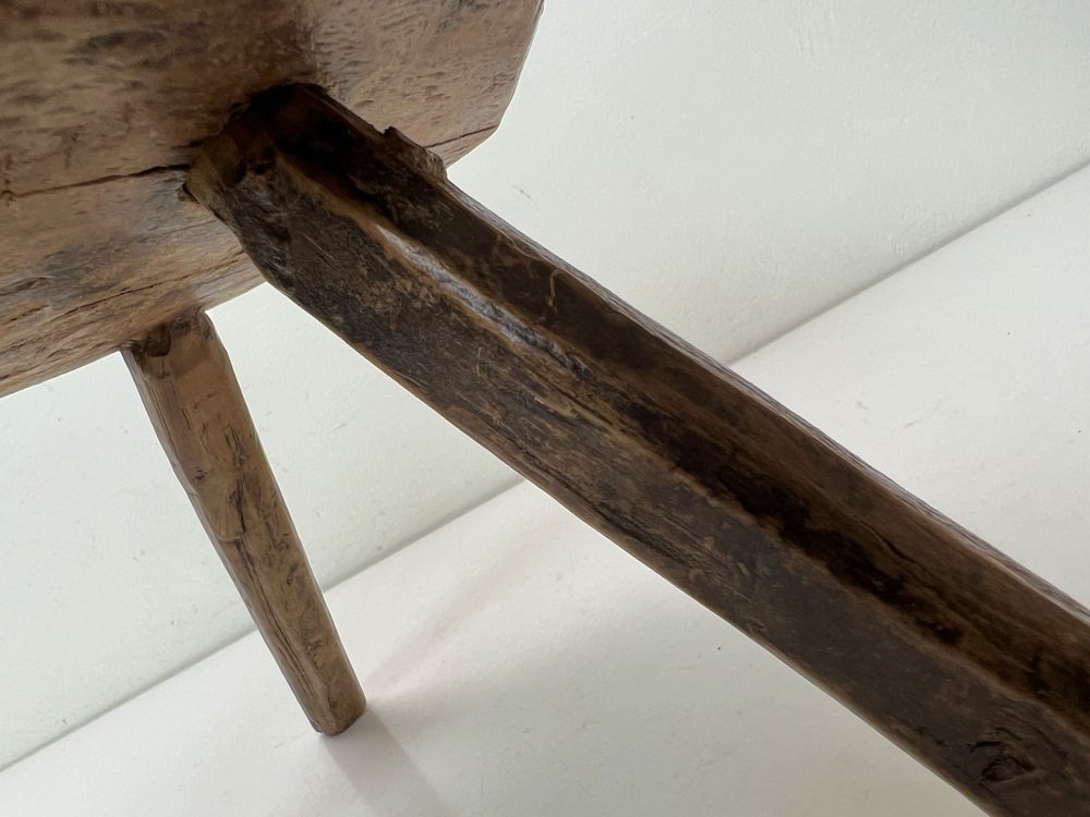 Antique Rustic Farm Milking Stool, 1900s for sale at Pamono