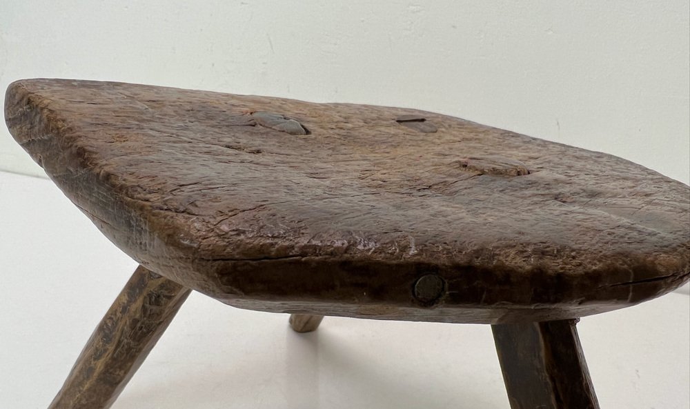 Antique Rustic Farm Milking Stool, 1900s for sale at Pamono
