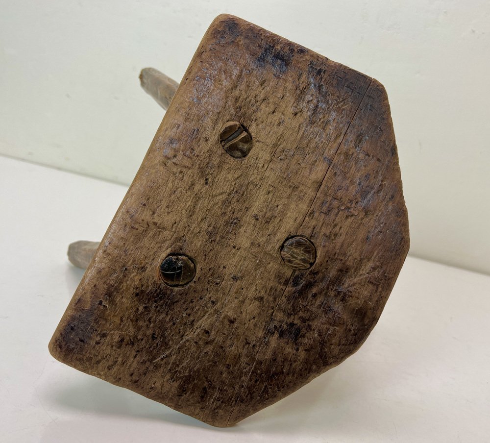 Antique Rustic Farm Milking Stool, 1900s for sale at Pamono