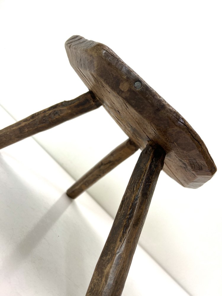 Antique Rustic Farm Milking Stool, 1900s for sale at Pamono